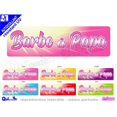 Vente sticker pub affiche barbe a papa - QUICOM & LOOSTICK.fr