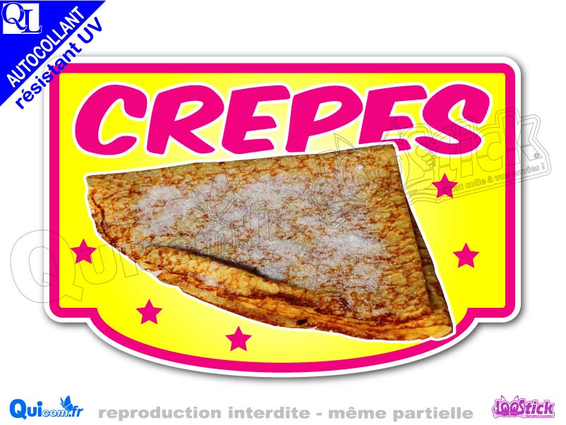 Vente Autocollant CREPES en impression numérique - QUICOM & LOOSTICK.fr