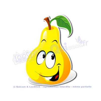Autocollant POIRE Cartoon - QUICOM & LOOSTICK.fr